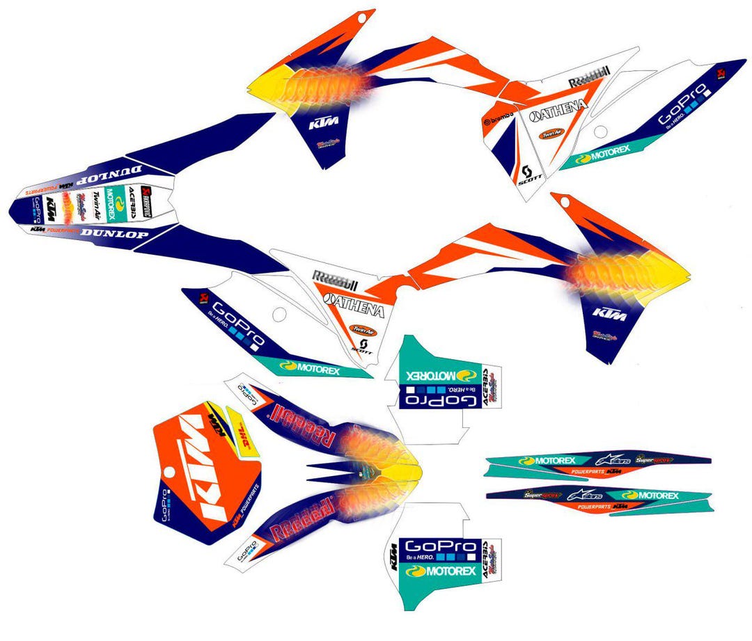 Graphic Vinyl Decal Set for KTM Without Headlights Ktm Sx Sxf Xc XCF ...