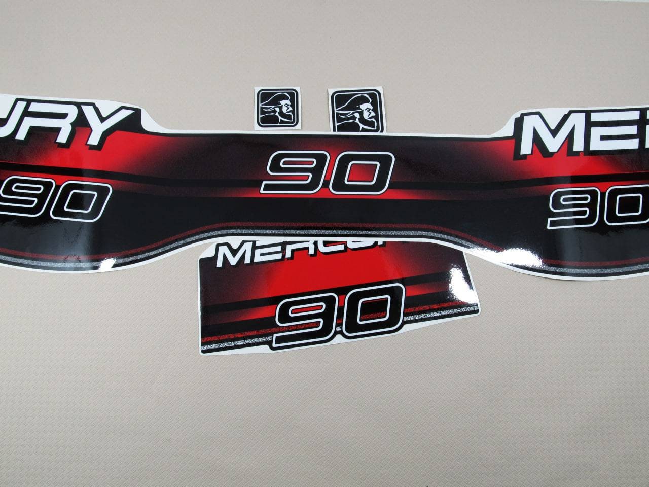 Decal Set for MERCURY Two Stroke 90 Hp Outboard. Vinyl Kit Sticker for ...