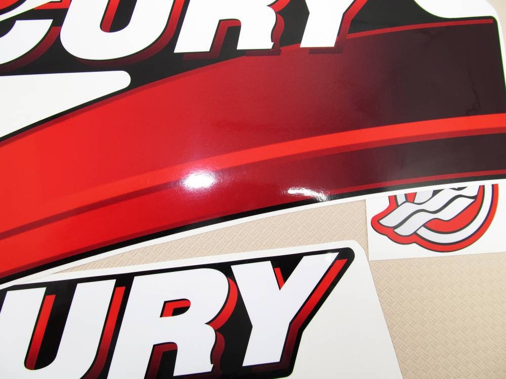 Decal Set for Mercury 125 Hp Outboard. Vinyl Red Kit Sticker for ...