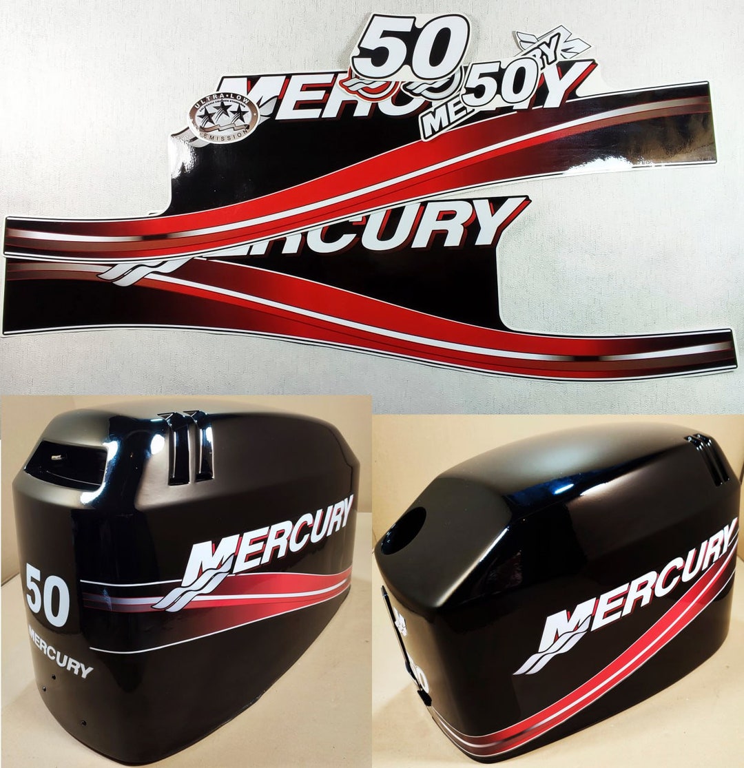 Decal Set for MERCURY Two Stroke 50 Hp Outboard. Vinyl Kit Sticker ...