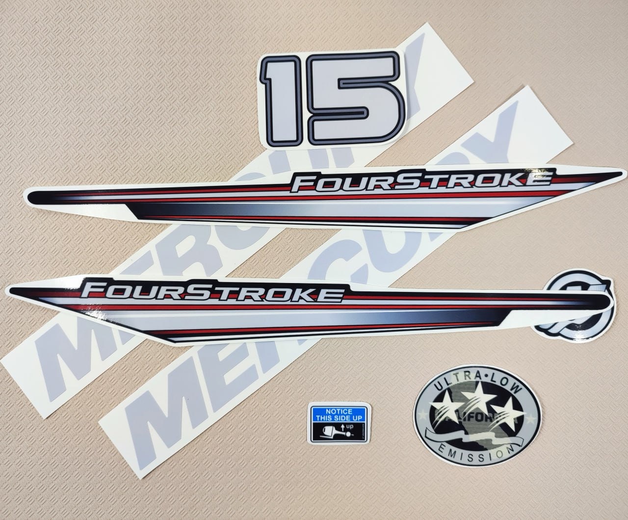 Vinyl Graphic Decals Set of Handmade for Mercury 15 Four Stroke ...