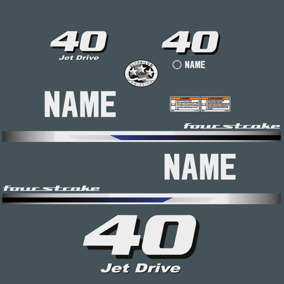 Vinyl Decal Set for YAMAHA F 40 Four Stroke Jet Drive Outboard ...