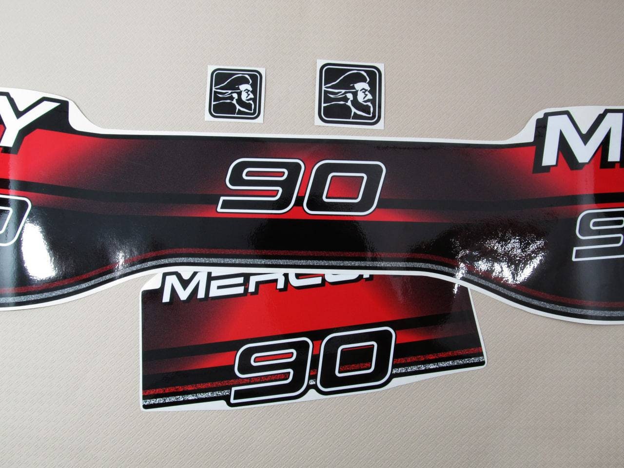 Decal Set for MERCURY Two Stroke 90 Hp Outboard. Vinyl Kit Sticker for ...