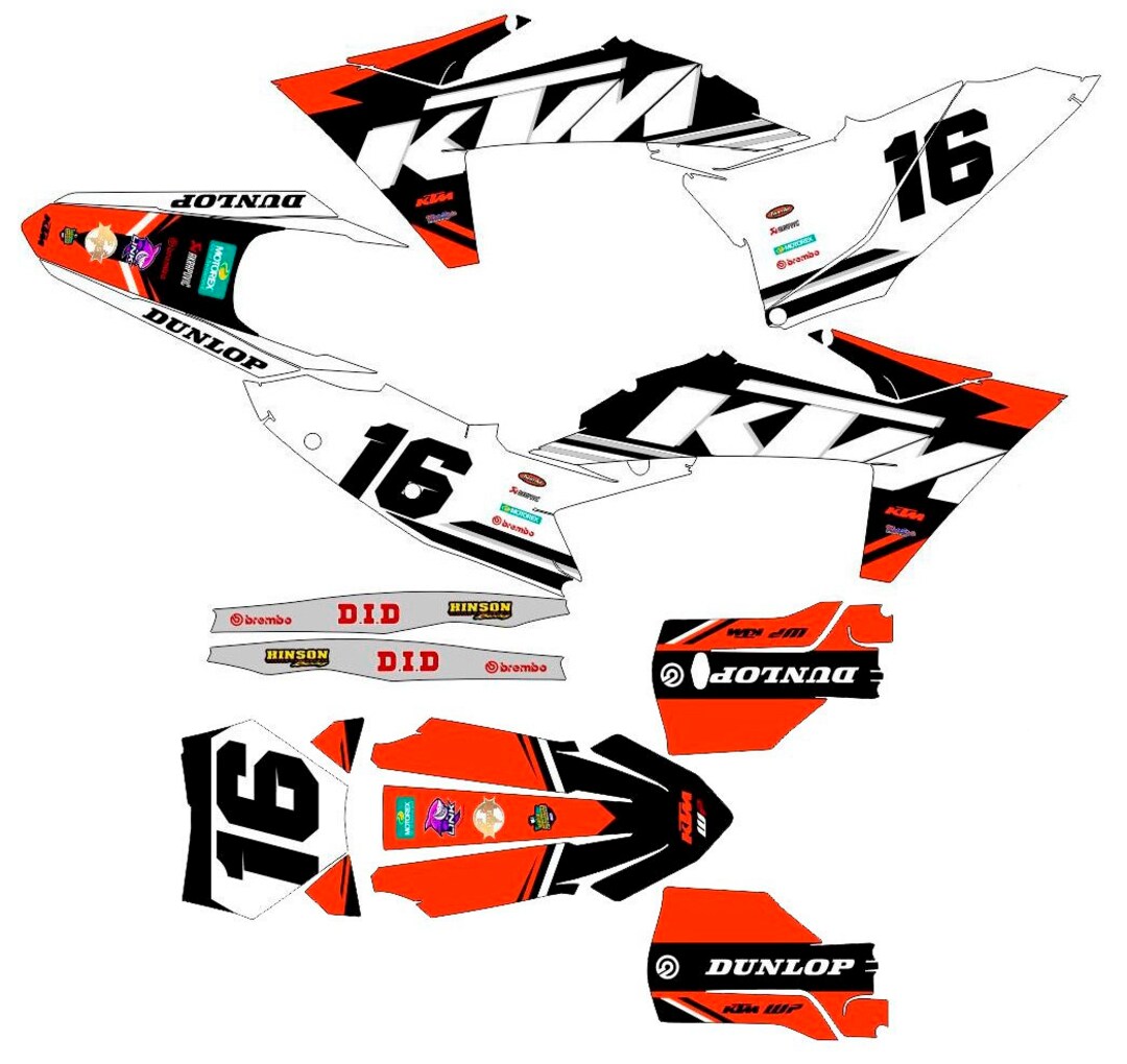 Graphic Vinyl Handmade Kit for KTM Tm Sx SXF EX 125 150 250 350 450 ...