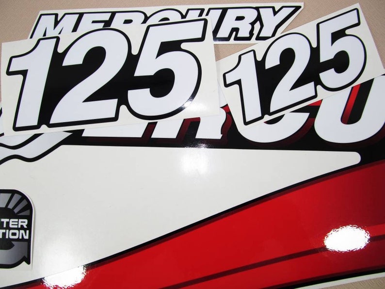 Decal Set for Mercury 125 Hp Outboard. Vinyl Red Kit Sticker for ...