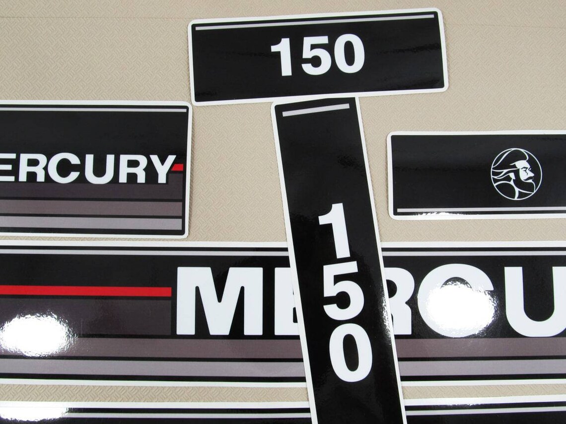 Decal Set for Mercury 150 Hp Outboard. Vinyl Kit Sticker Mercury 150 ...