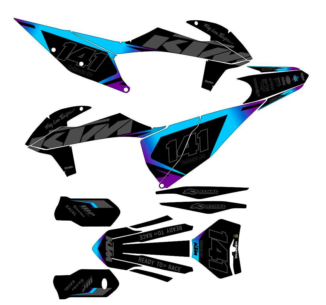 Graphic Vinyl Handmade Kit for KTM SX SXF 125 150 250 350 450 Decals ...