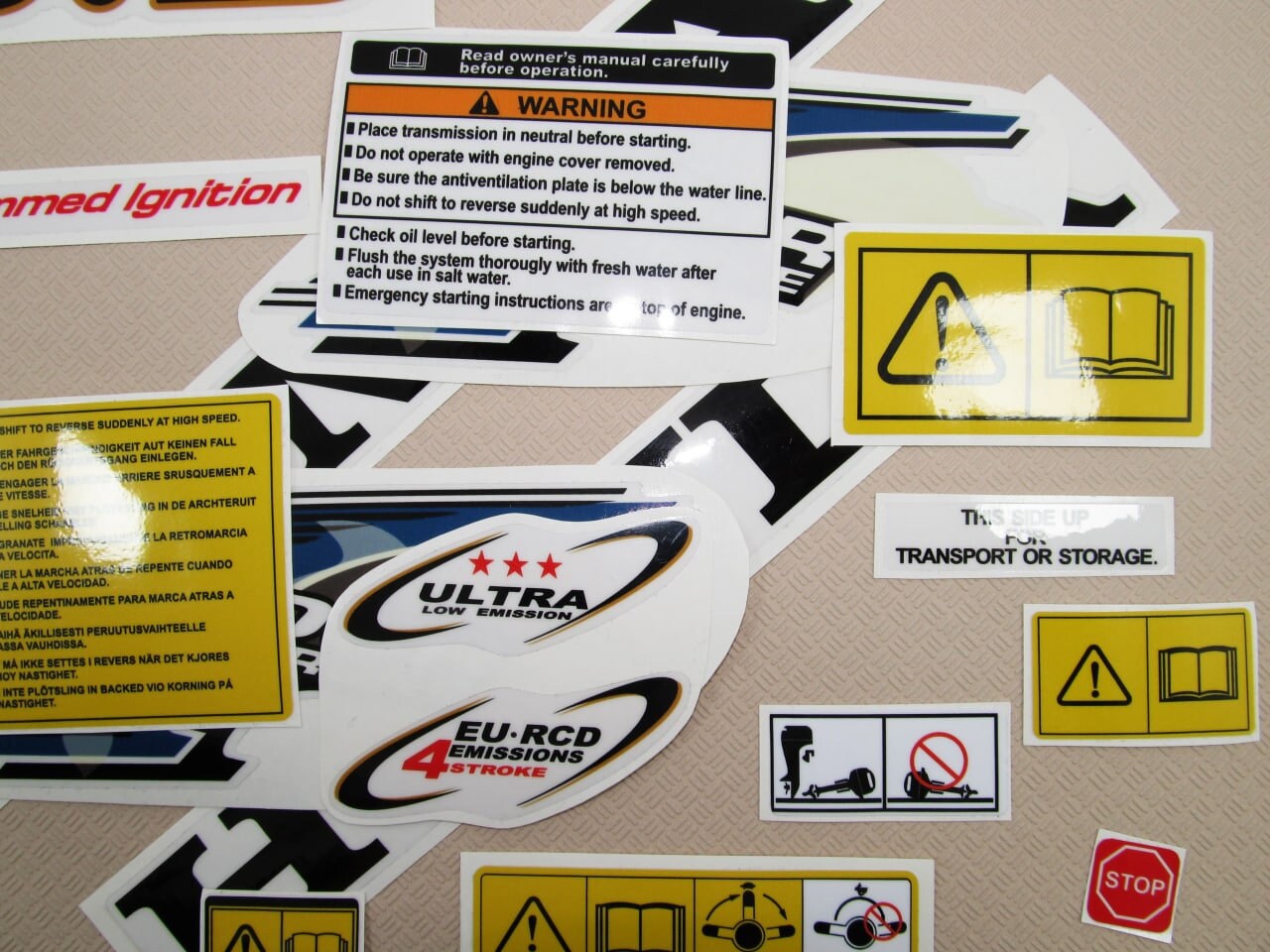 Vinyl Graphic Decals Set Handmade for Honda 9.9 Four Stroke Outboard ...