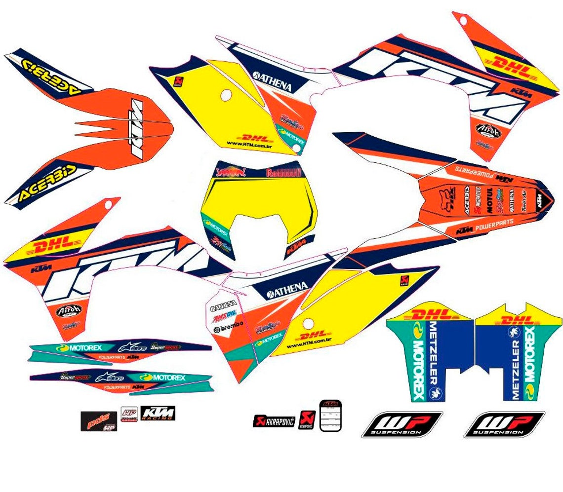 Graphic Vinyl Decal Set for KTM SX SXF 125, 150, 250, 350, 450 for 2011 ...