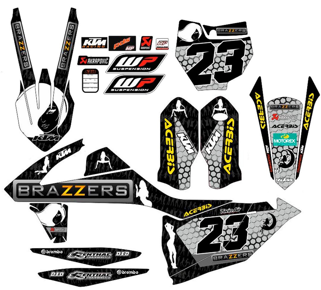 Graphic Vinyl Decal Set for KTM Without Headlights Graphic Kit for KTM ...