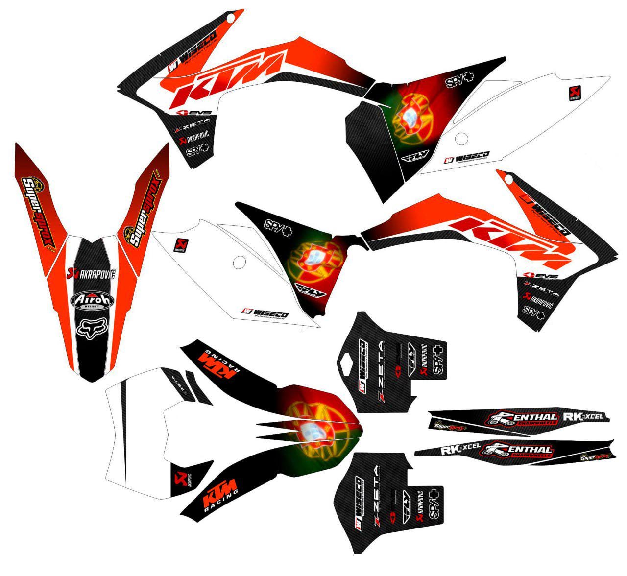 Graphic Vinyl Decal Set for KTM With Headlights Ktm Exc EXC-F Xc-w XCF ...