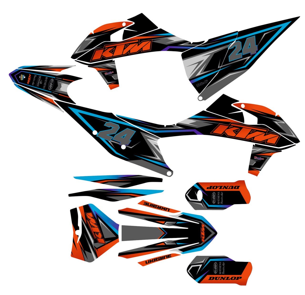 Graphic Vinyl Handmade Kit for KTM SX SXF 125 150 250 350 450 Decals ...