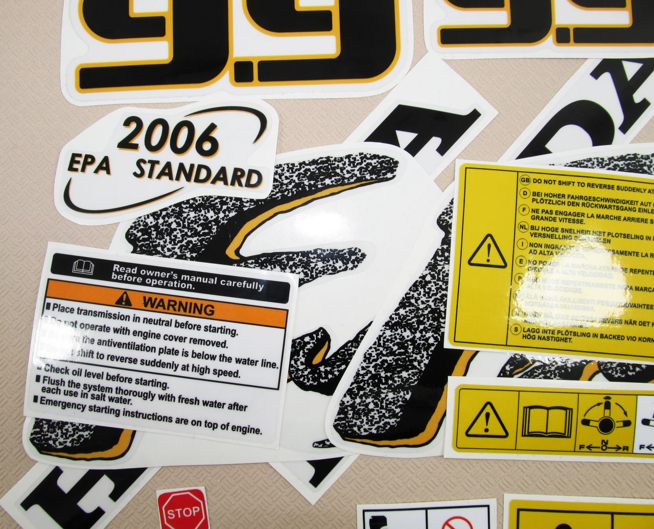 Vinyl Graphic Decals Set Handmade for Honda BF 9.9 Four Stroke Outboard ...
