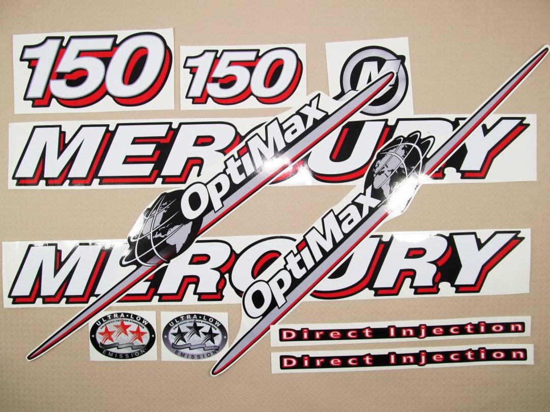 Decal Set for Mercury 150 Opti Max Outboard. Vinyl Kit Sticker - Etsy