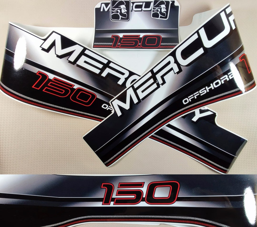 Decal Set for Mercury Offshore 150 Hp Outboard Vinyl Kit Sticker for ...