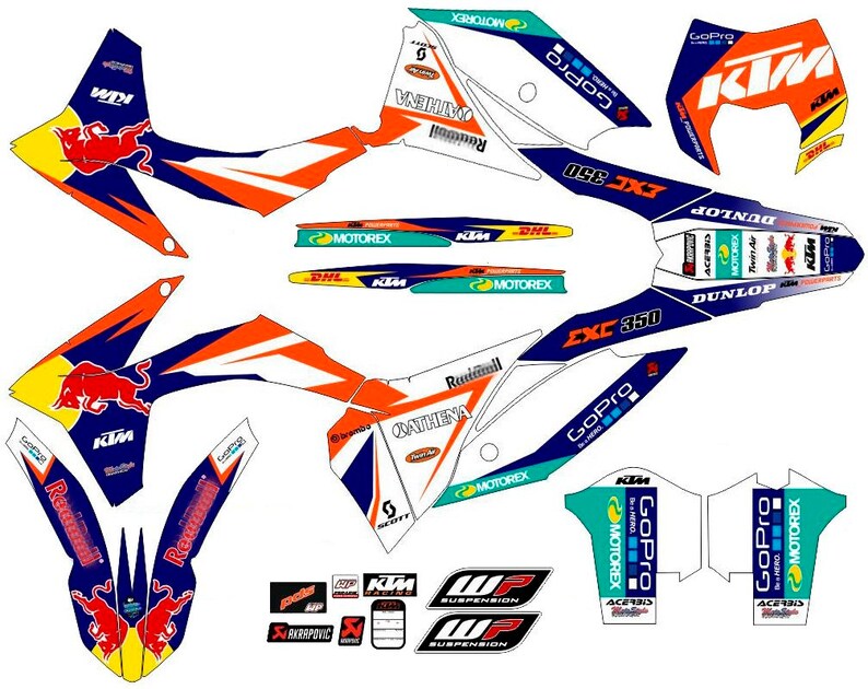 Graphic Vinyl Decal Set for KTM SX SXF 125, 150, 250, 350, 450 for 2011 ...