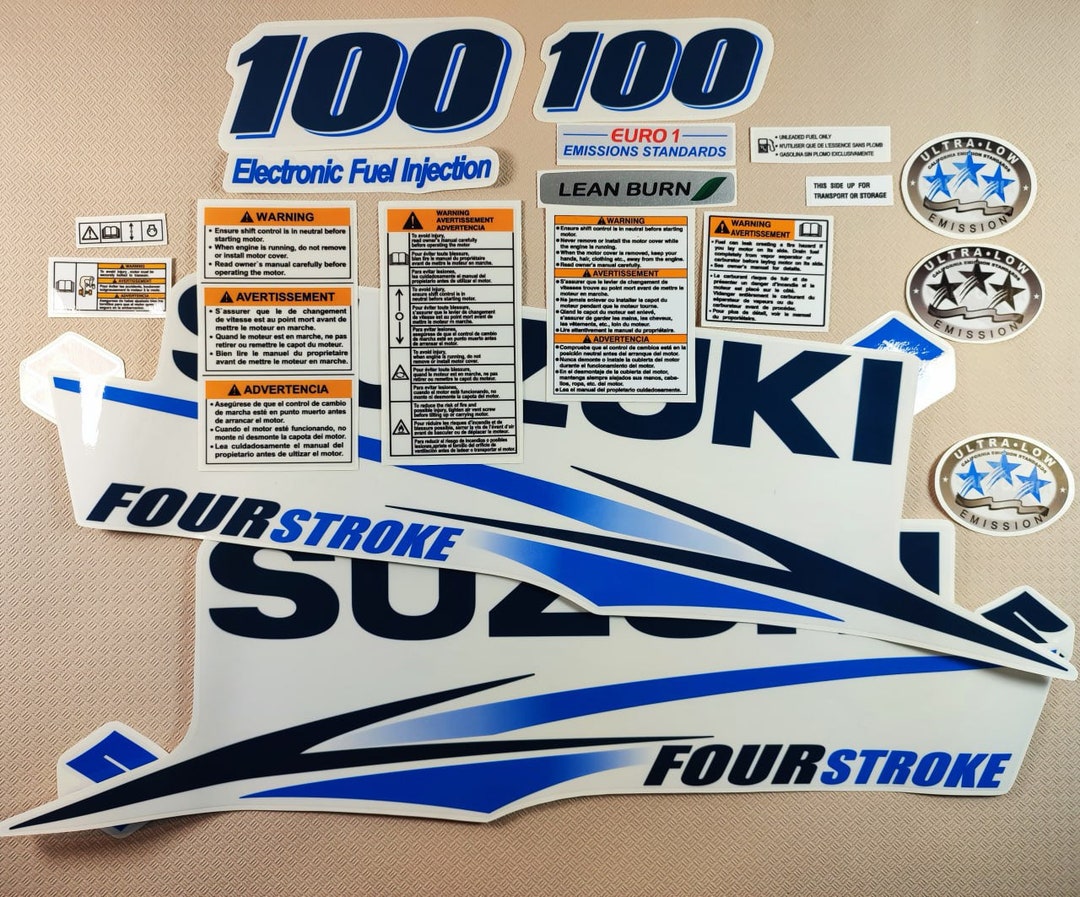 Vinyl Graphic Decals Set Handmade for Suzuki DF 100 Four Stroke ...