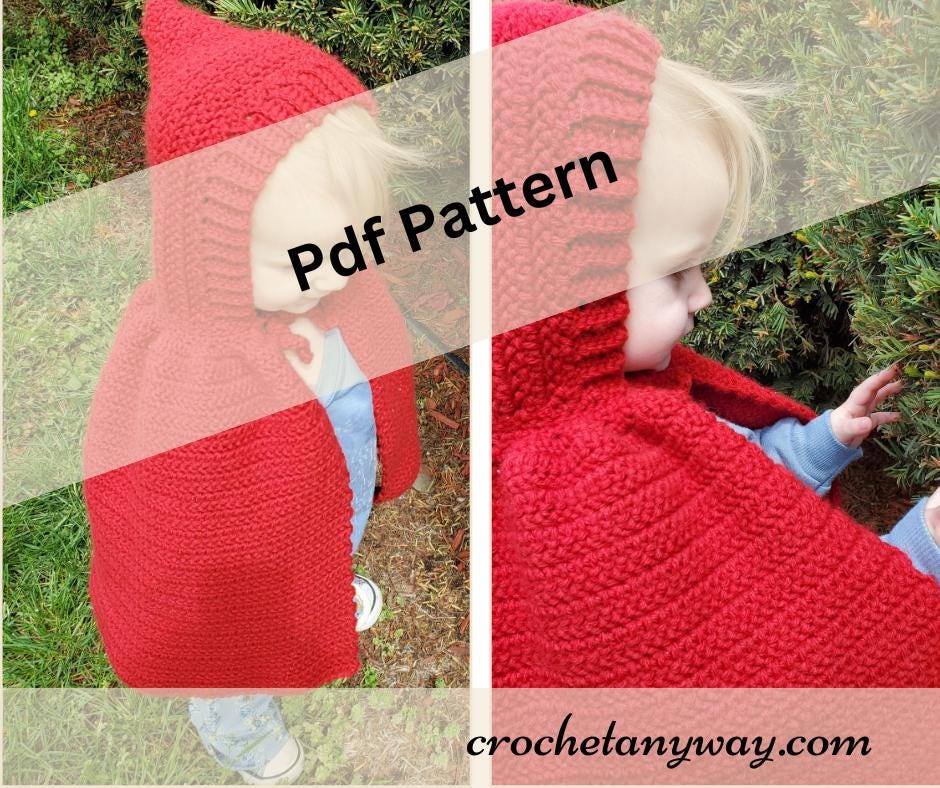 Rosa Pixie Cape: Crochet Pattern for a Red Riding Hood Cape/cloak ...