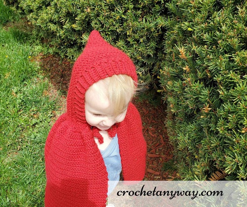 Rosa Pixie Cape: Crochet Pattern for a Red Riding Hood Cape/cloak ...