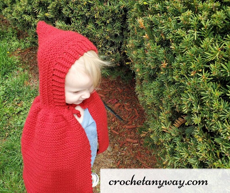 Rosa Pixie Cape: Crochet Pattern for a Red Riding Hood Cape/cloak ...
