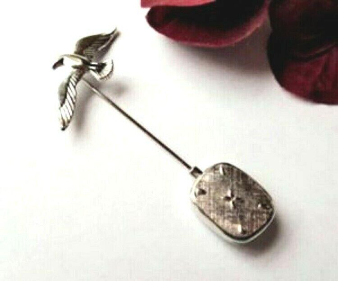 Vintage Sterling Silver Stick Pin Seagull Bird- Initial "j" Sab-15 - Etsy