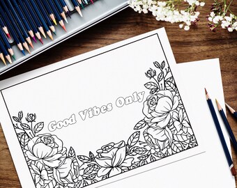 Good Vibes Coloring | Etsy