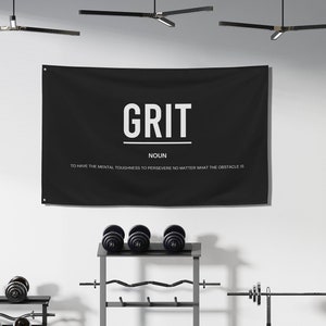 Grit Definition Gym Wall Art Banner Flag, Gym Sign, Gym Banner, Gym ...