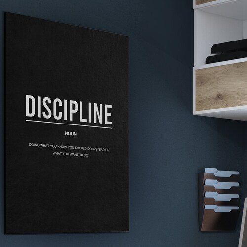 Discipline Motivational Quote Canvas Wall Art for Office Home - Etsy