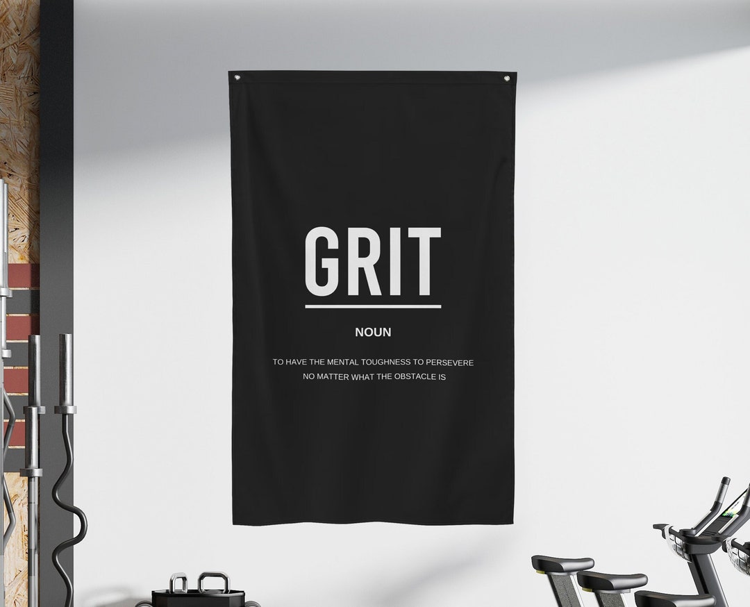 Grit Definition Gym Wall Art Banner Flag, Gym Sign, Gym Banner, Gym ...