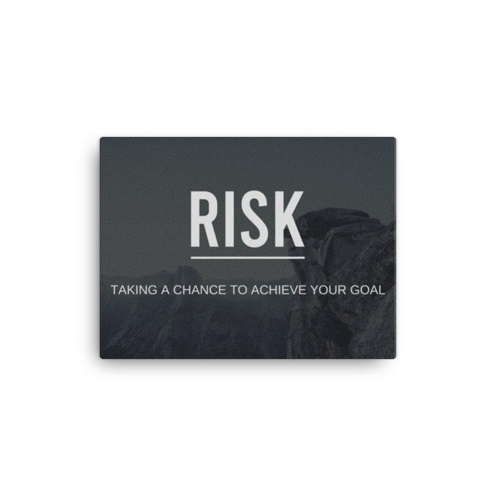 Motivational Risk Canvas Print Wall Art Gift Mountain - Etsy UK