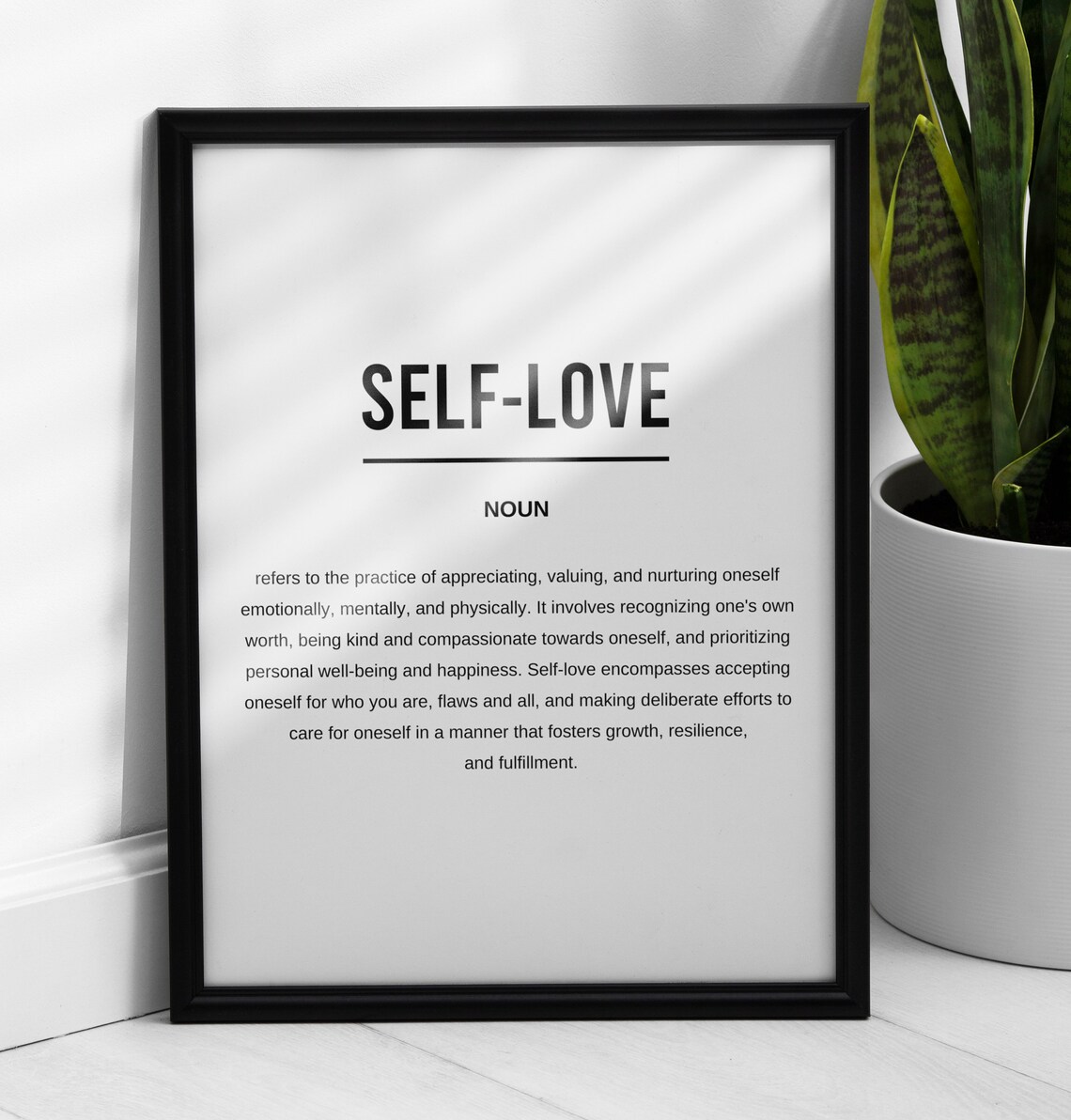 Self Love Definition Print Digital Download | Self Love Wall Art | Zoom ...