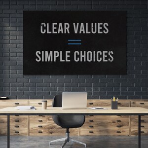 Motivational / Inspirational Clear Values Canvas Print Home Decor ...