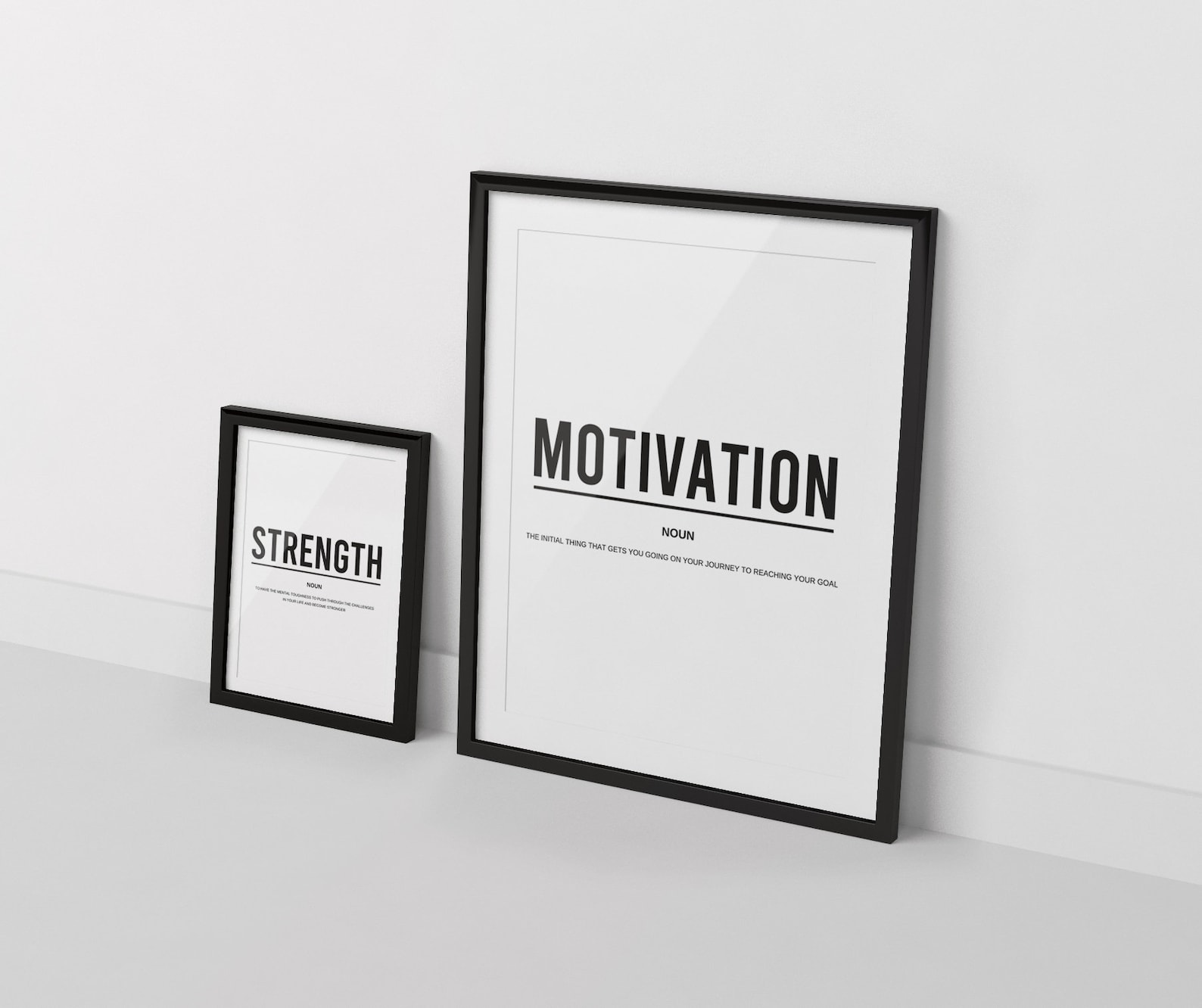 Motivational Definition Posters 3 Piece Wall Art Set for Home Gym Wall ...