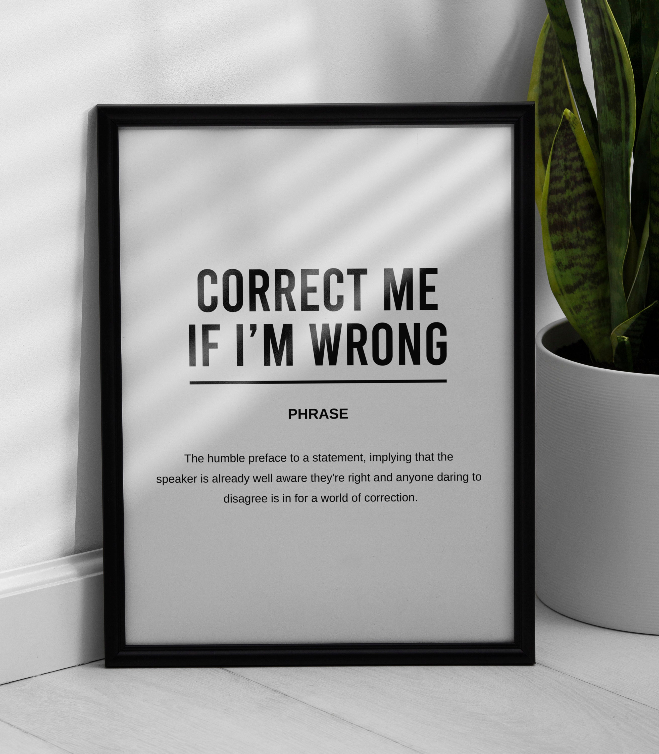 Funny Office Wall Art Correct Me If I'm Wrong Definition Print Cubicle ...