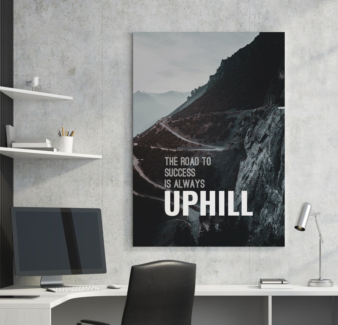 Motivational Canvas Art Mountain Wall Art Print Success Business Canvas ...
