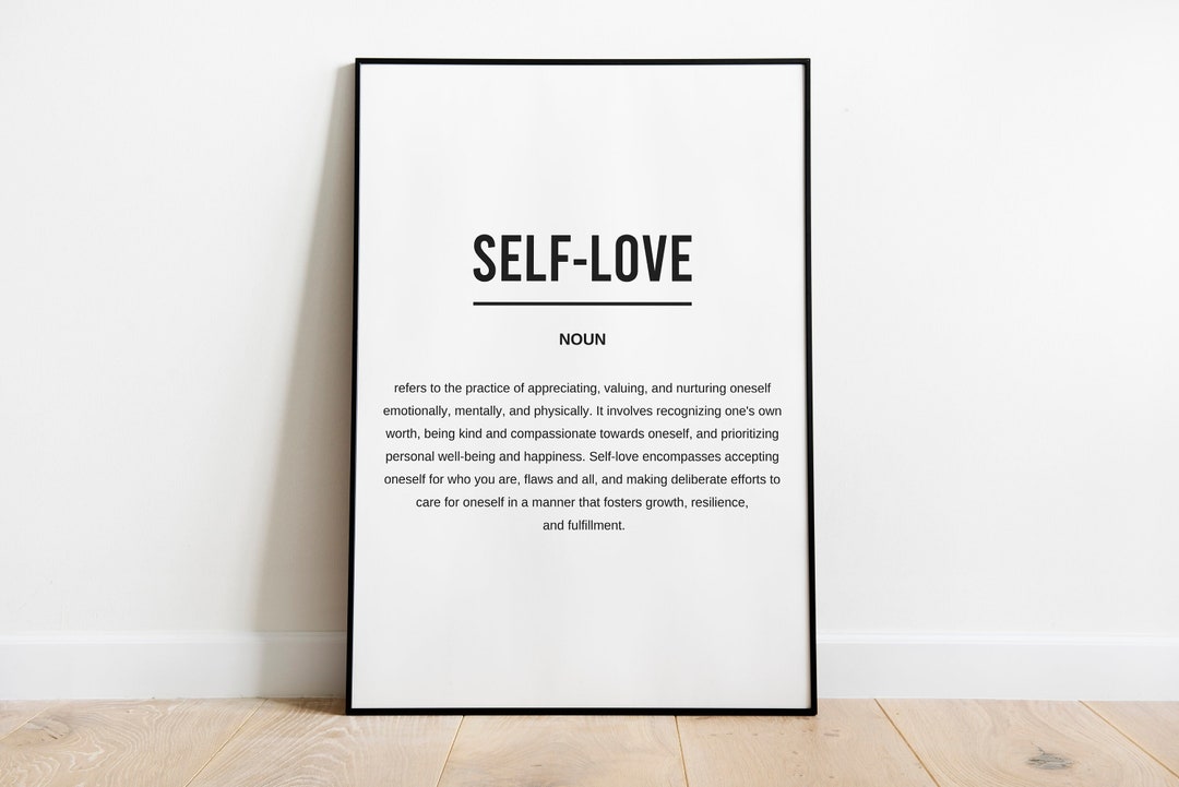Self Love Definition Print Digital Download | Self Love Wall Art | Zoom ...