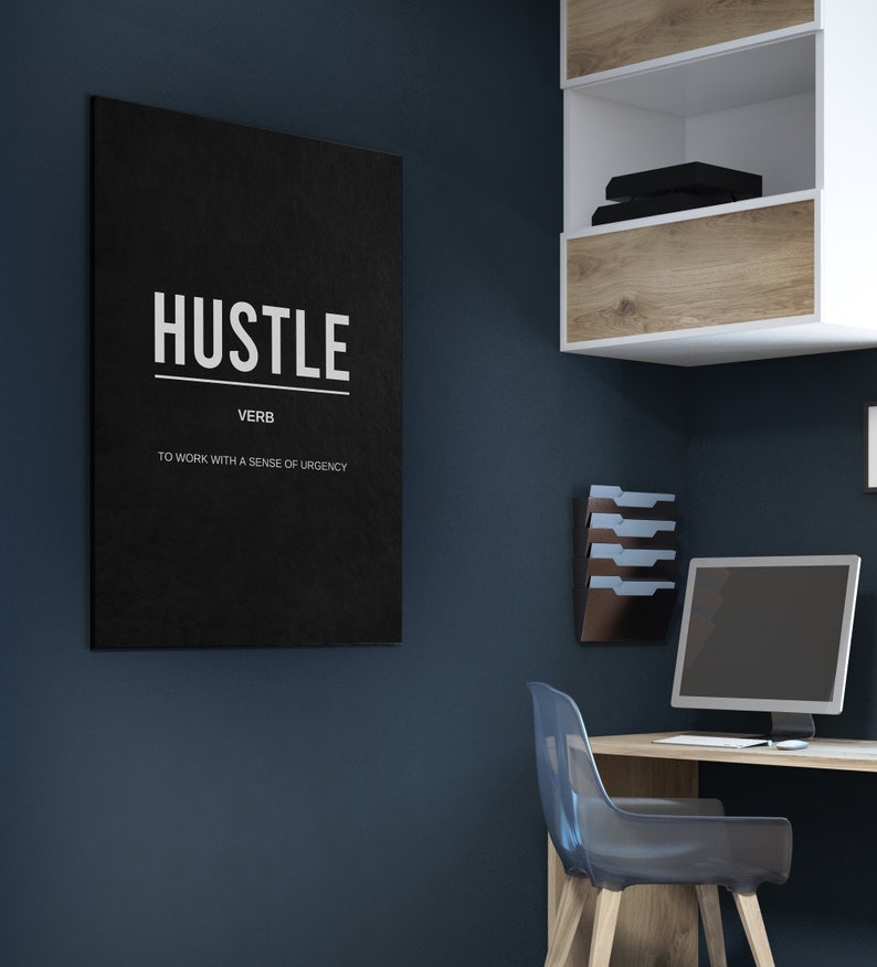 Hustle Sign Motivational Canvas Art, Definition Print, Definition Art ...