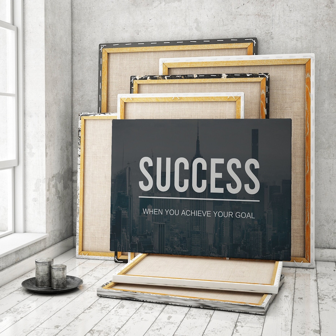 Motivational / Inspirational Success Wall Art Print Gift Canvas City ...