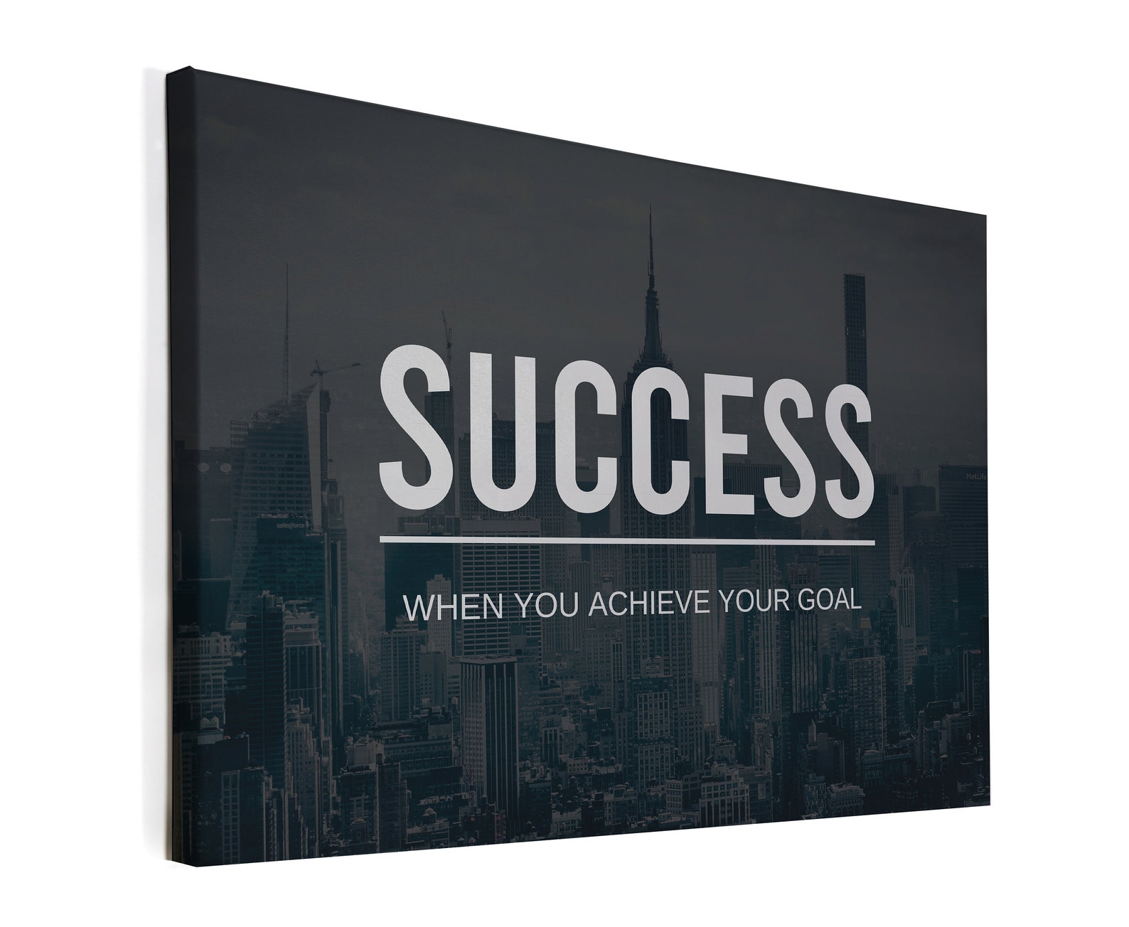 Motivational / Inspirational Success Wall Art Print Gift Canvas City ...