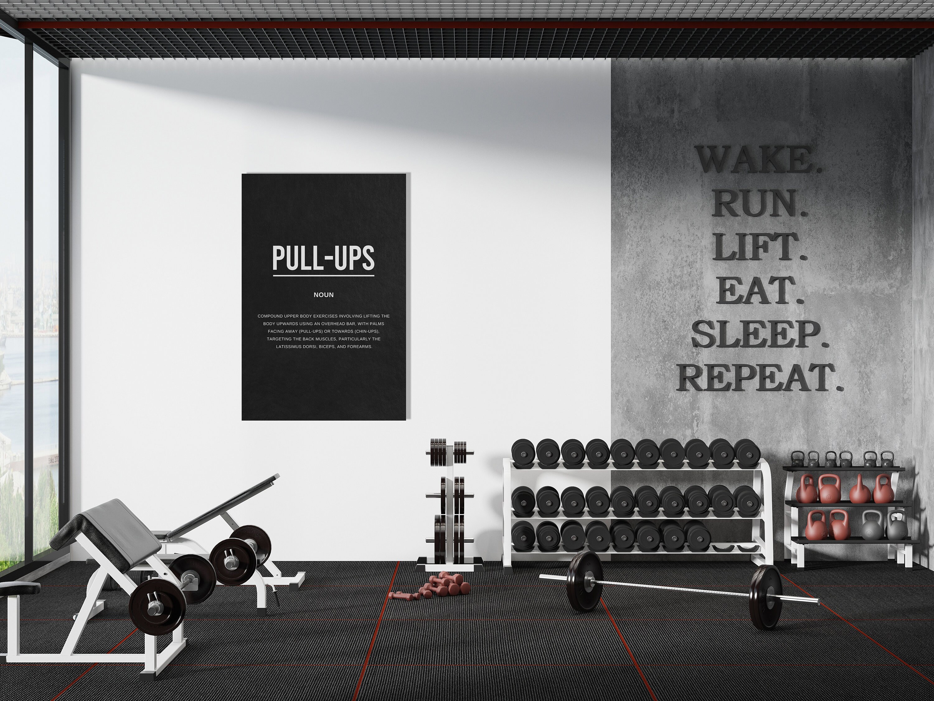 Pull Ups Gym Definition Canvas Print, Weightlifting Home Gym Definition ...