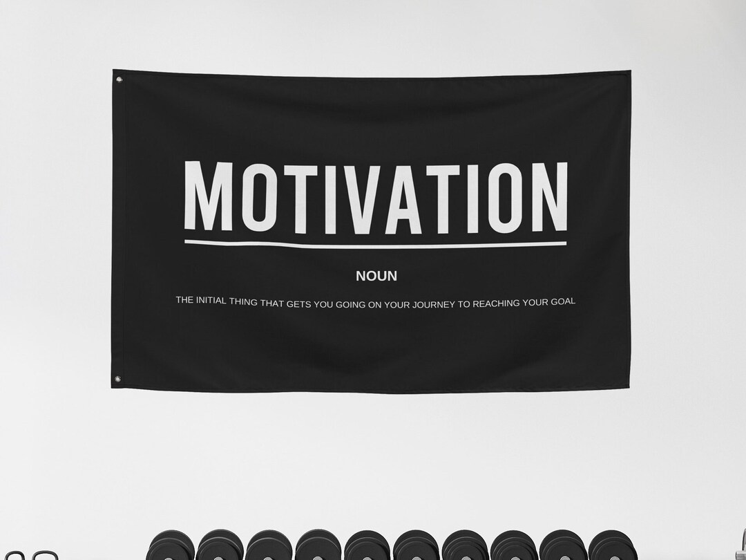 Motivation Definition Fabric Banner Flag for Home Gym, Gym Decor, Home ...