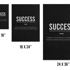Success Motivational Quote Canvas, Wall Art, for Office, Home Decor ...