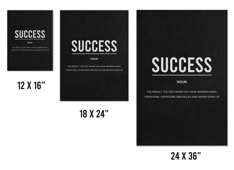 Success Motivational Quote Canvas, Wall Art, for Office, Home Decor ...