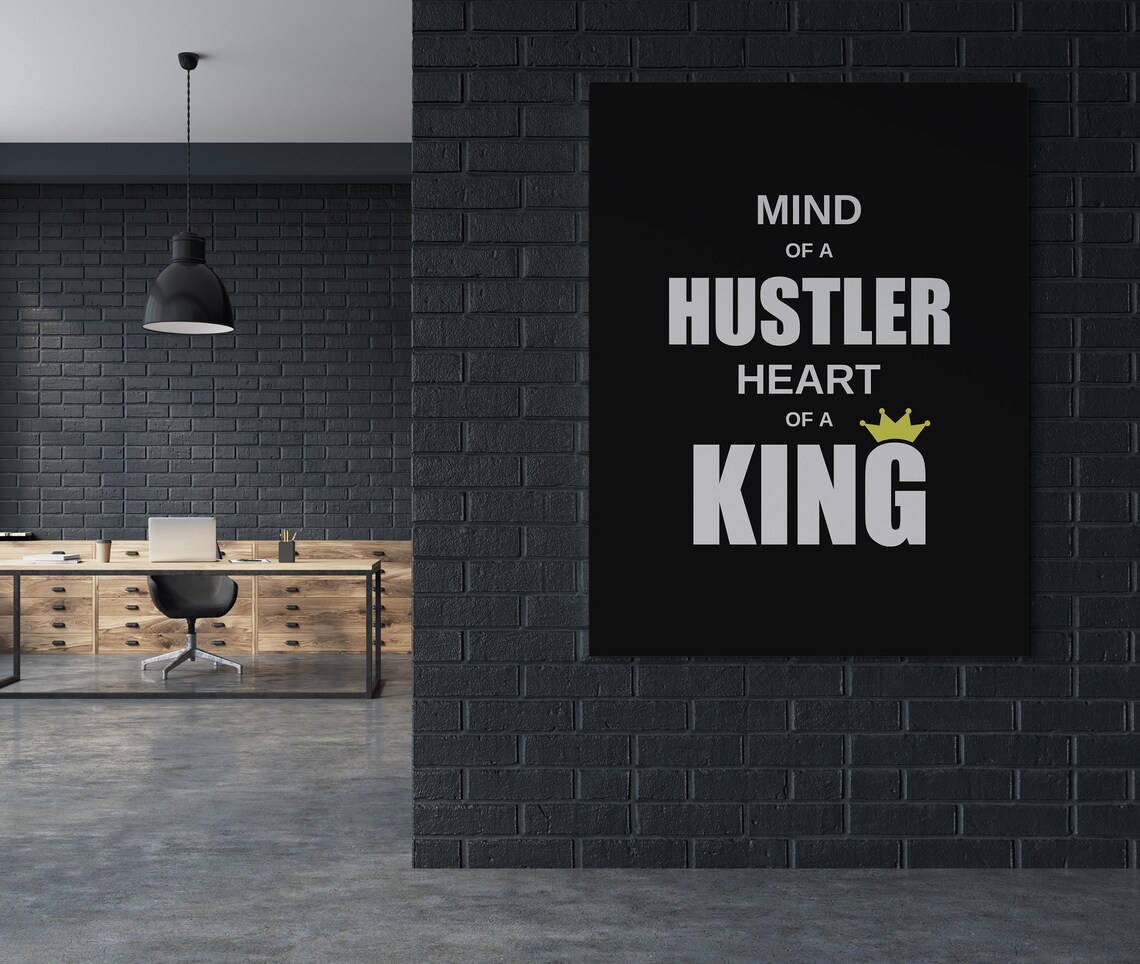 Mind of A Hustler Motivation Wall Art Canvas Print Hustle Sign - Etsy
