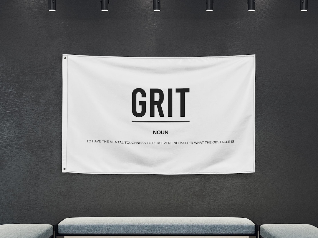 Grit Gym Flag Banner, Grit Definition Print Flag, Gym Decor, Home Gym ...