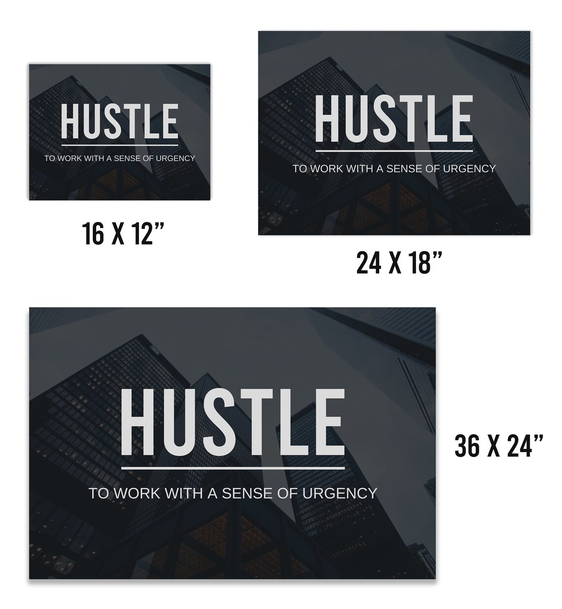Hustle Sign Motivational Wall Art Canvas for Office Decor Home | Etsy