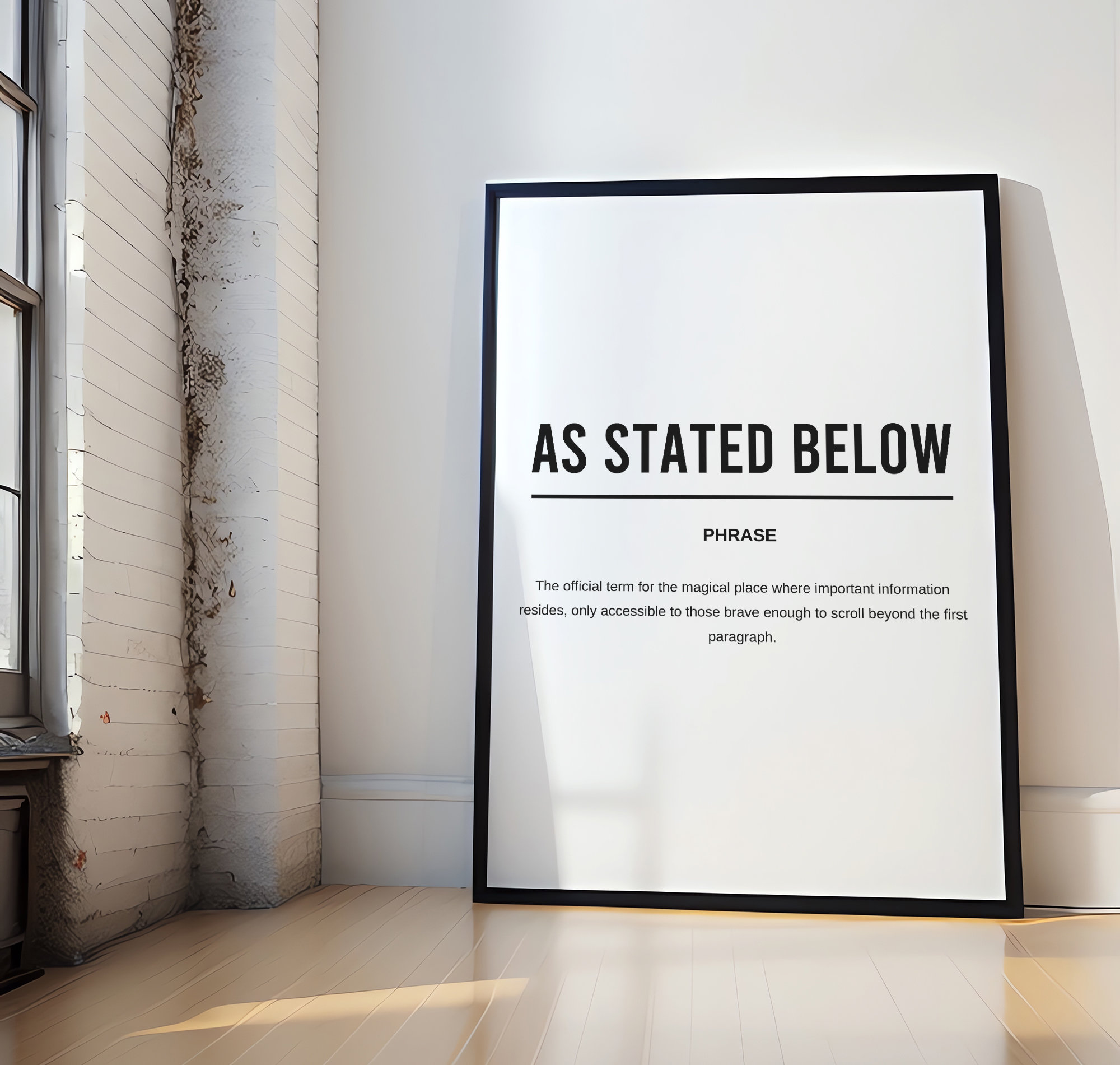 Office Wall Art Printable | as Stated Below Definition Print | Home ...