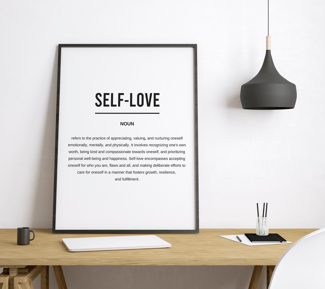 Self Love Definition Print Digital Download | Self Love Wall Art | Zoom ...