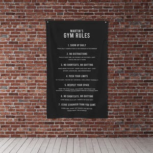 Personalized Gym Banner Flag - Custom Gym Rules Flag, Gym Sign, Gym ...