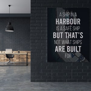 Inspirational A Ship in A Harbour Canvas Print Motivational Canvas ...
